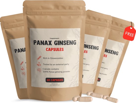 Cupplement 240 Panax Ginseng capsules 10:1 Extract 500 MG Per Capsule 3 ...