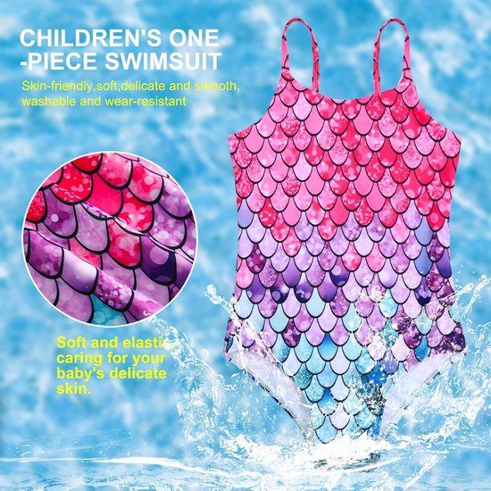Zeemeermin strand badpak voor meisjes 3-12 jaar, zachte stof ...