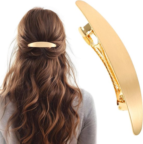 Grote Franse retro automatische haarspeld - Goud - Voor dames met dun ...