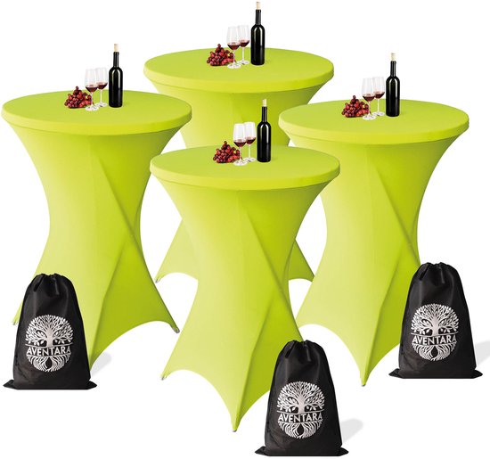 Statafelrok Geel x 4 – ∅80-85 x 110 cm – Extra Dikke Stretch Stof – Kras- en Vouwvrije... | bol