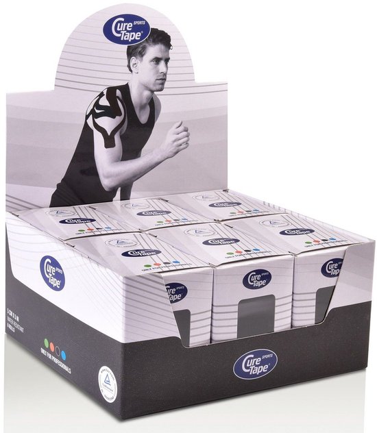 CureTape Sports 5 cm x 5 mtr Zwart - 6 pack cure tape - kinesiologie ...
