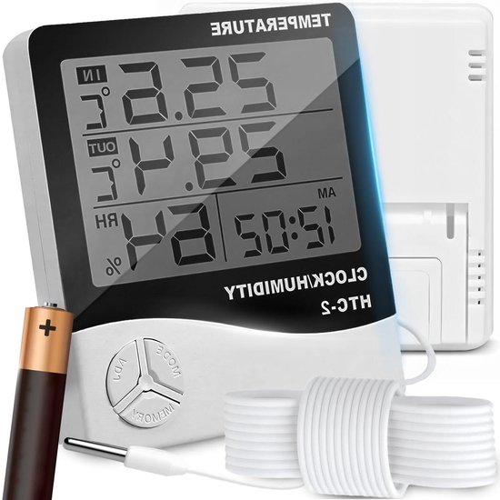 Indoor and Outdoor Digital Thermo-Hygrometer with Probe - Room ...