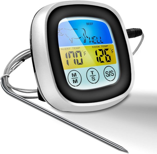 Digitale Vleesthermometer met Kleurenscherm en Timer - Instant Read ...