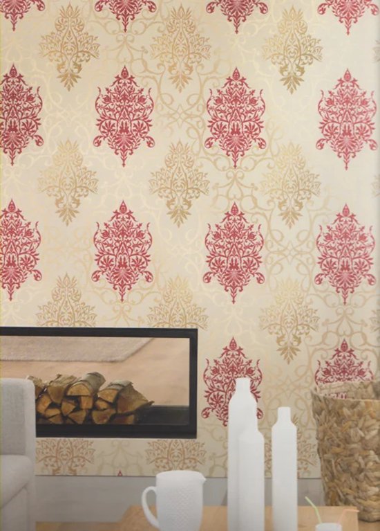 Rood barok behang rasch 796155 | bol