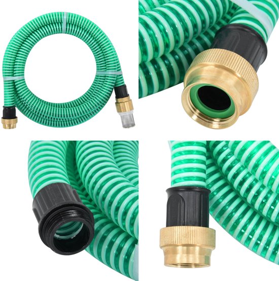 vidaXL Zuigslang met messing koppelingen 7 m 25 mm groen Tuinslang ...