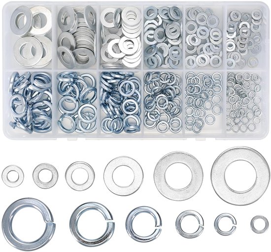 Candala 336 stuks veerringen en sluitringen, assortiment, inclusief 168 ...