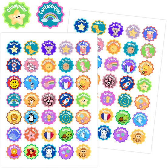 Franstalige Beloningsstickers - 2 Stickervellen - Franse ...
