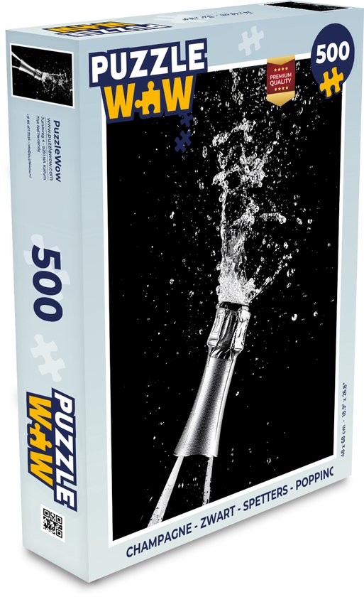 Puzzel Champagne - Zwart - Spetters - Popping - Legpuzzel - Puzzel 500 ...