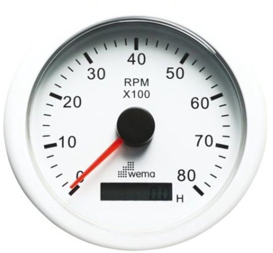 Wema toerenteller met urenteller wit 8000r/pm | bol