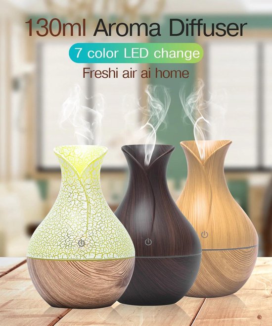 Aroma Cool Mist Diffuser 130ml | Ultrasone Vernevelaar | Etherische Olie Verstuiver |... | bol.com