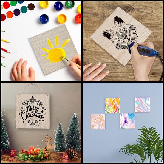 Unyqoos ® Creatieve Vierkante Houten Schijven voor Diverse ...