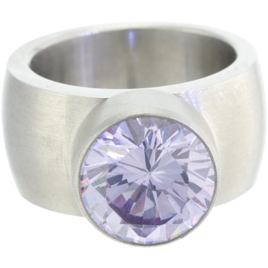 Behave - Ring - RVS Ring met 10mm Violet Zirkonia – Moderne & Luxe ...