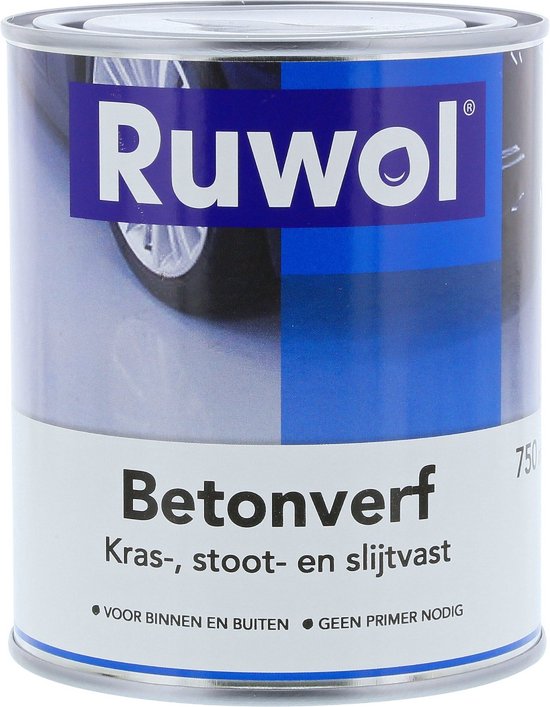 Ruwol Betonverf Gebroken Wit (RAL 9010) 750 ml - Voor binnen en buiten ...