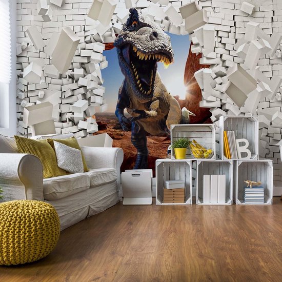 Fotobehang - Vlies Behang - Tyrannosaurus Rex 3D - Dinosaurus - Dino ...