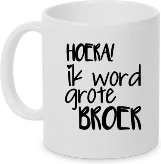 Mok met tekst: Ik word grote broer, Bedrukte mok, Koffiebeker, Gesublimeerde mok met... | bol
