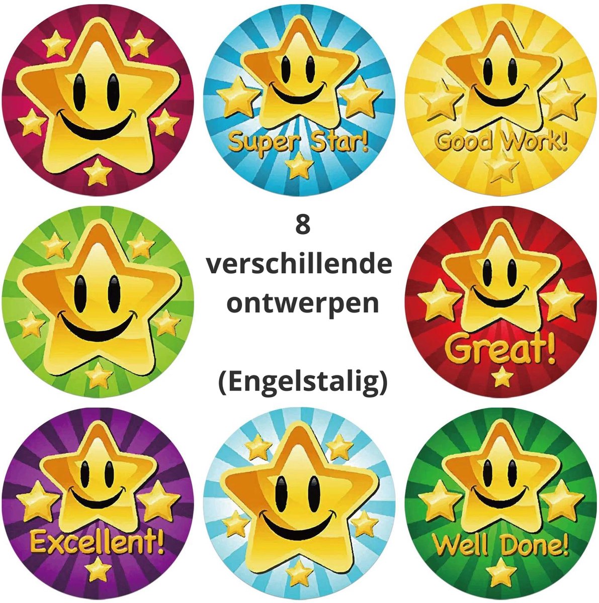 Ster stickers - 500 stuks - Emoji stickers - Beloningssysteem ...