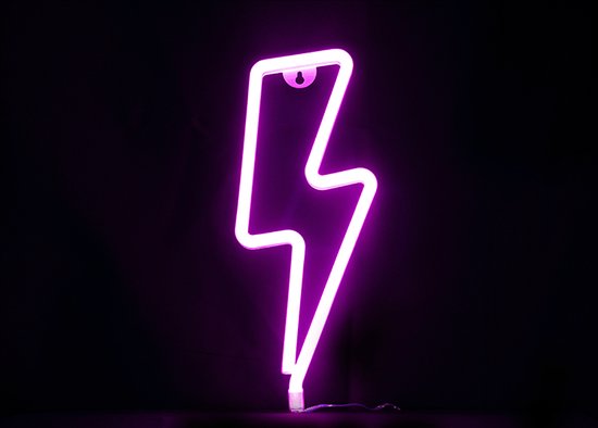 Blazing Neon® Wandlamp - Neon Verlichting Bliksem Roze - Neon Wandlamp ...