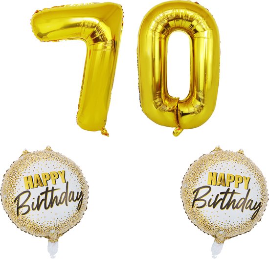 70 Jaar Verjaardag Versiering - XL Cijfers 80cm - Verjaardag Ballonnen ...