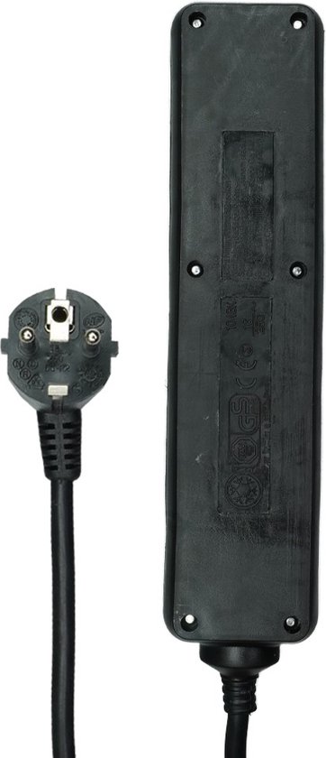 EMhub stekkerdoos met schakelaar zwart 4-voudig 3 meter (4087043 ...