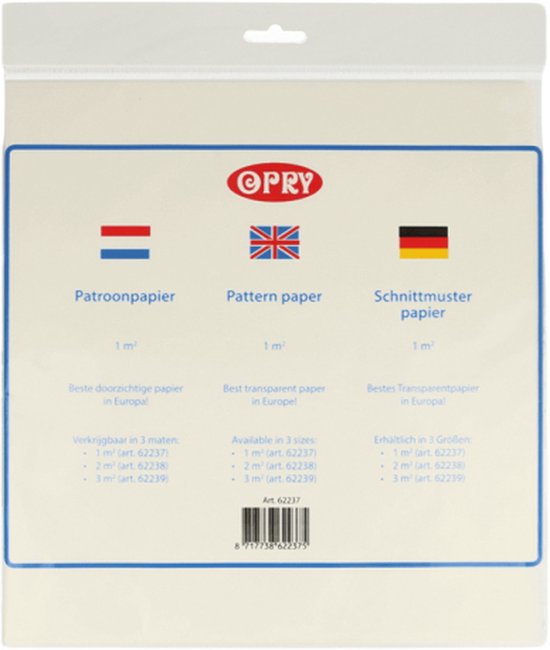 Opry patroonpapier 1m2 transparant - patroonpapier - transparant - 1m2 ...
