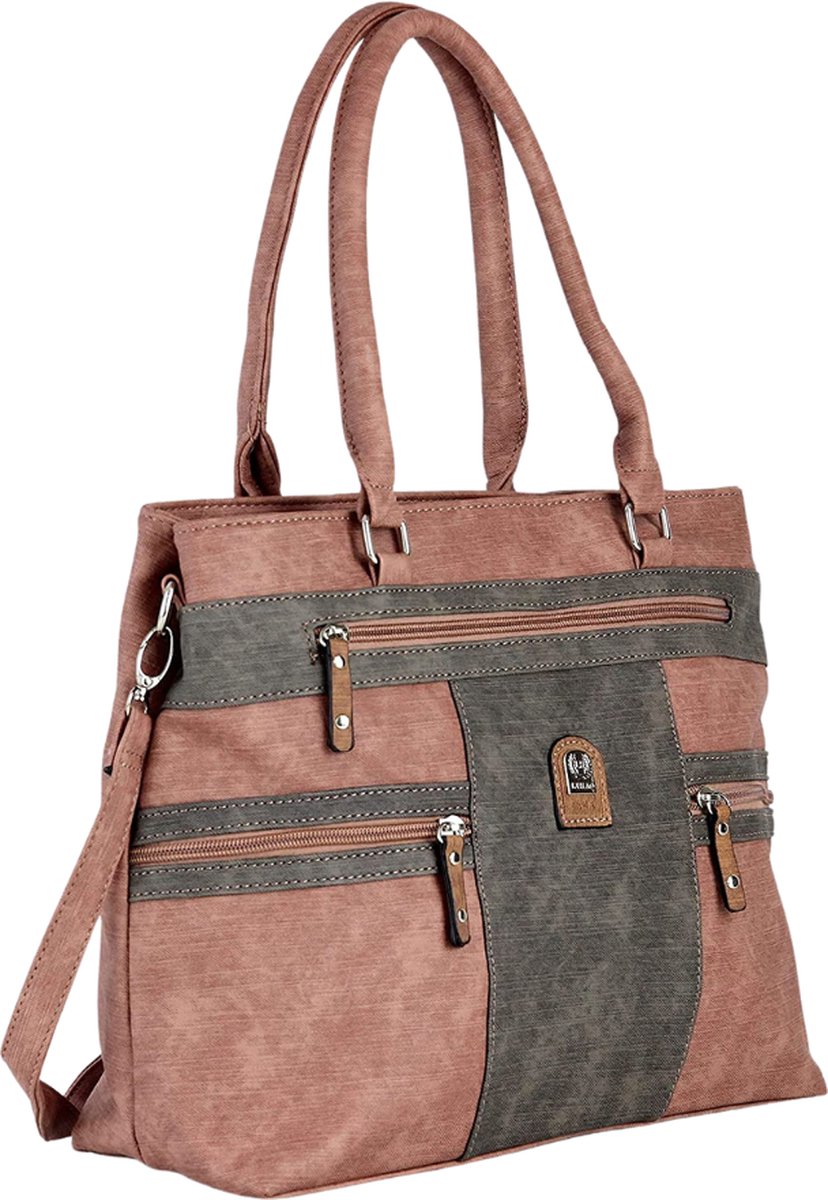 Dames Handtas Roze - Handtas veel vakken - Nette Damestas - Schoudertas ...