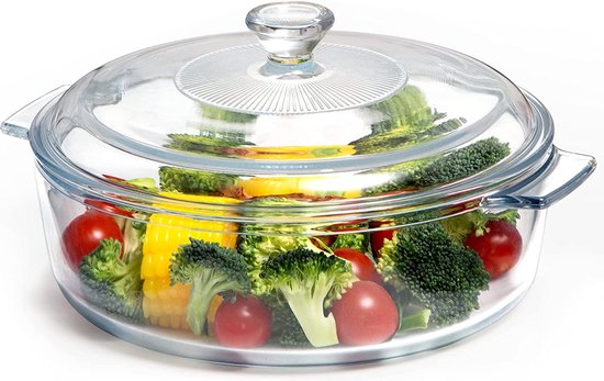 Braadpan met Deksel 1.7L Glazen Braadpan Ovenvaste Glazen Braadpan | bol