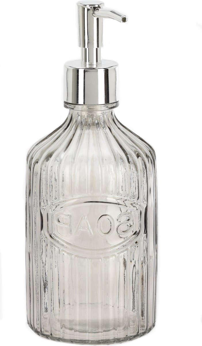 Transparant zeeppompje van glas 21 cm - Badkamer/toilet accessoires ...