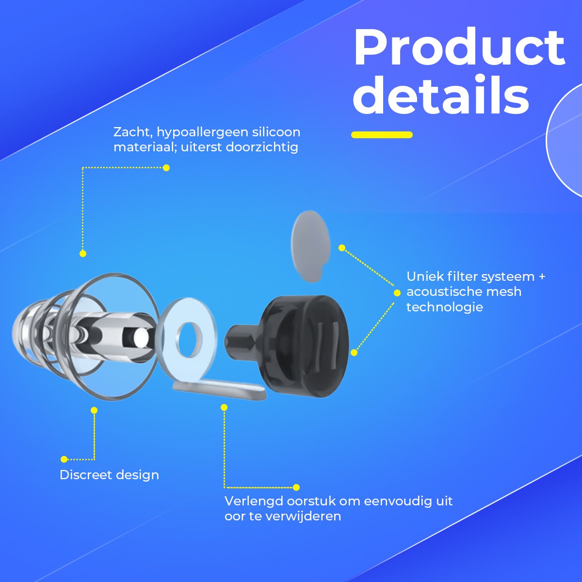 Trebin Oordoppen - Gehoorbescherming - 23 Decibel - Geluiddempende ...