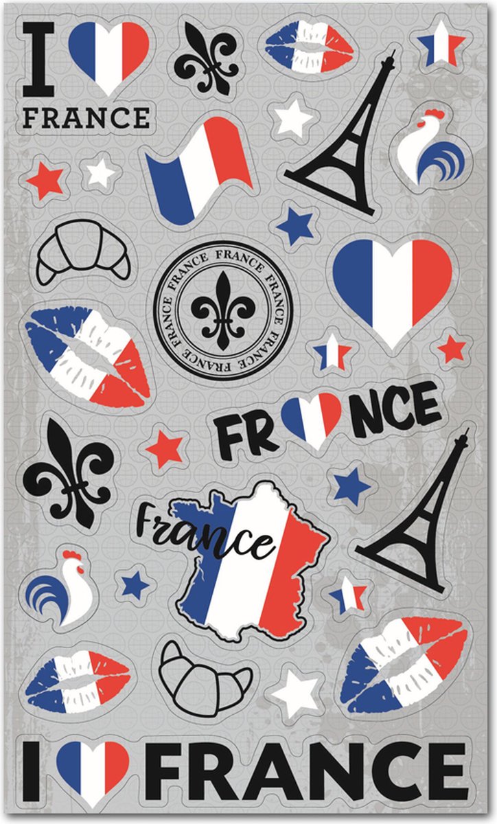 Frankrijk Stickervellen - Frankrijk Stickers - Stickervellen - Kaarten ...