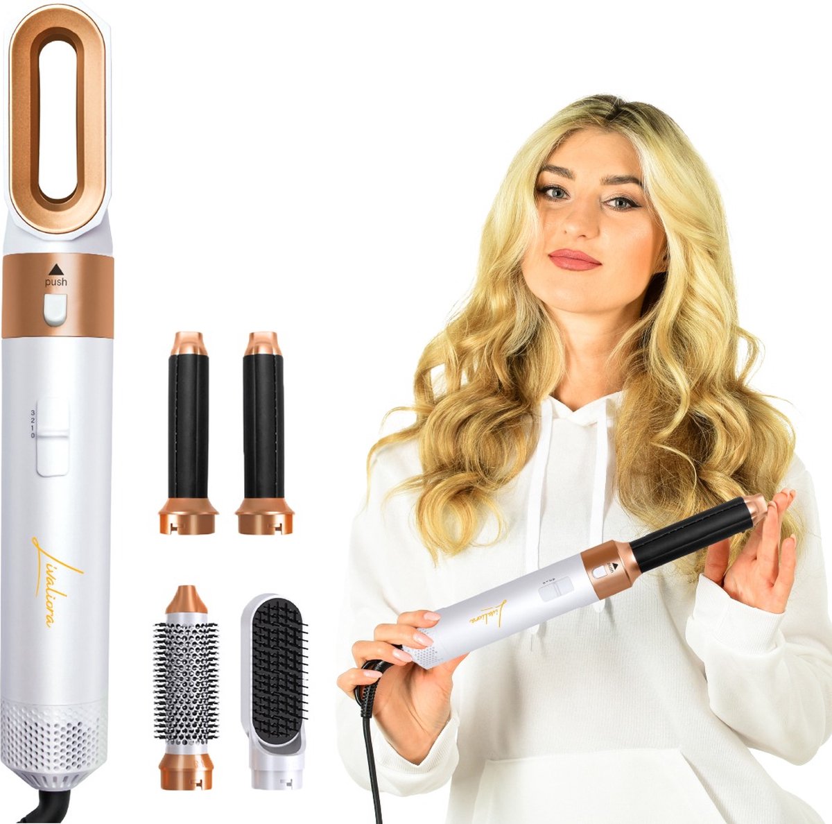 Livaliora 5-in-1 Föhnborstel - Multistyler - Fohnborstel - Krultang ...