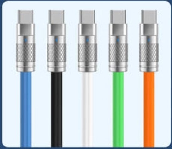 Silicone Super Fast Charging USB Cable 120W 6A Type C | bol.com