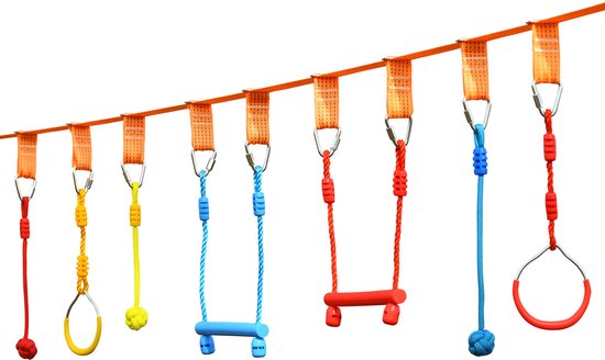 Costway Ninja Obstakel Set Voor Kinderen Met 7 Obstakels Met Gespen ...