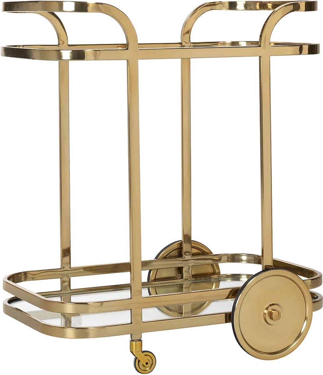 Richmond Interiors Trolley X.O. goud met glas (Gold) | bol.com