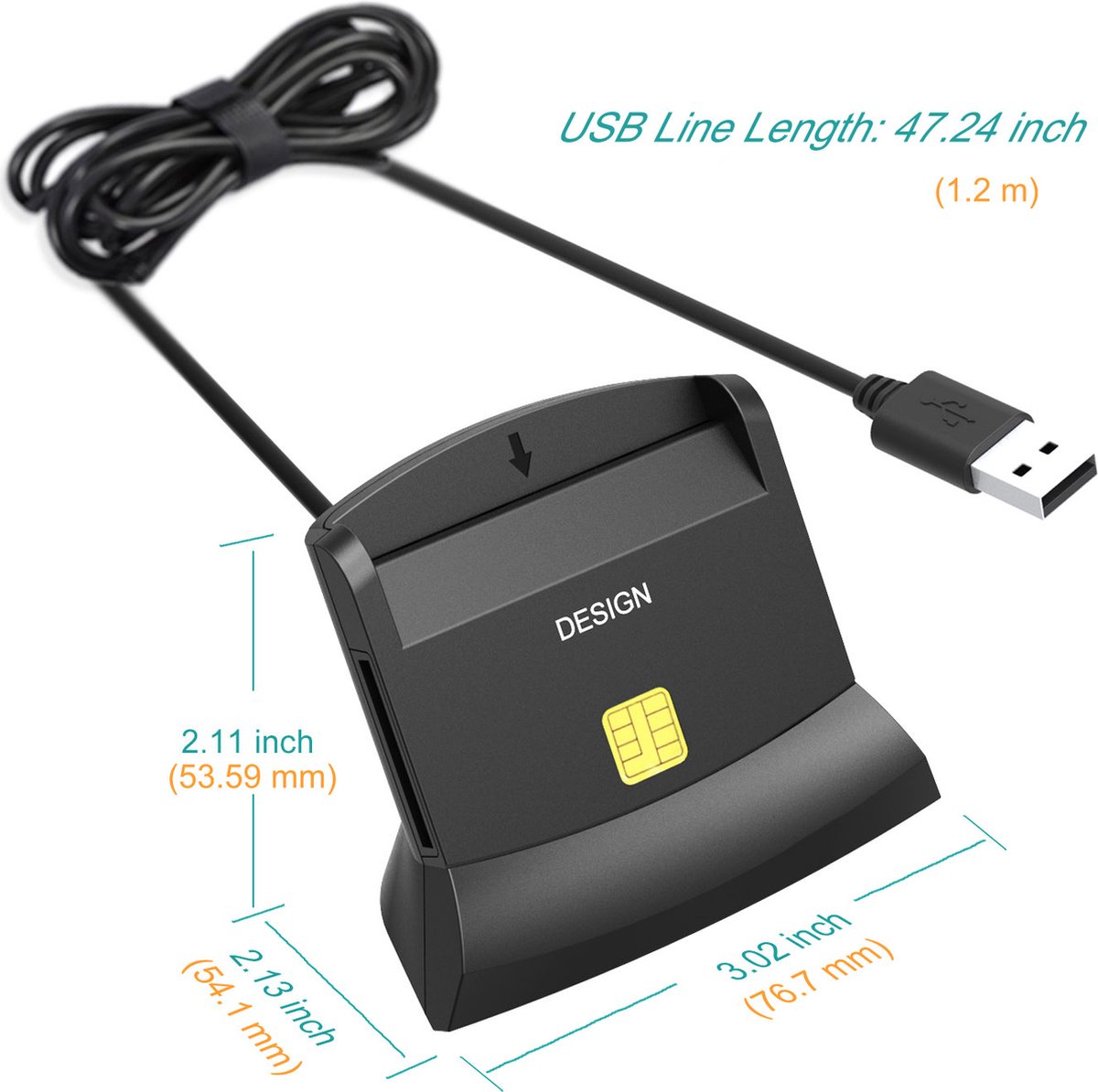 eID Kaartlezer – Multifunctioneel – Card Reader – Smartcard-lezer - USB ...