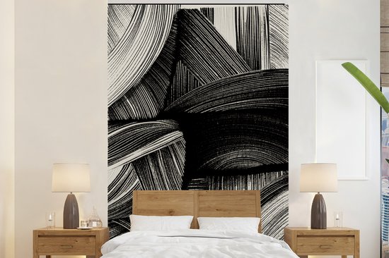 Abstract - Zwart - Wit - Lijnen - Behangpapier | bol