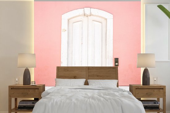 Hout - Deur - Roze - Wit - Behangpapier | bol