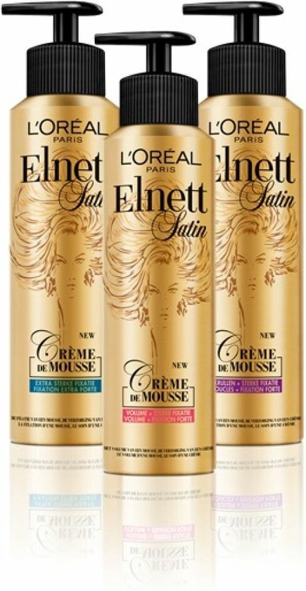 6x L'Oréal Elnett Crème de Mousse Krullen 200 ml | bol.com