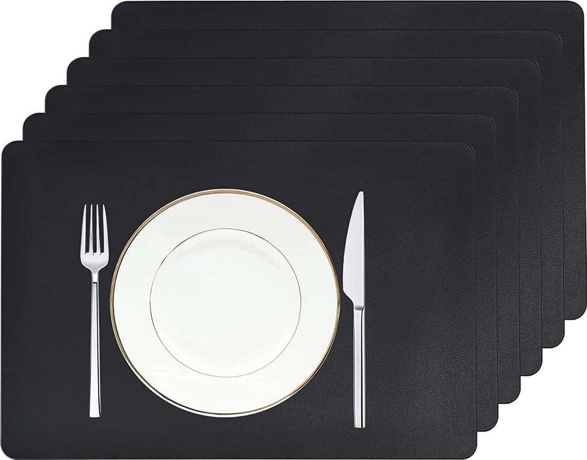 sets de table lavables, lot de 6, sets de table aspect cuir faciles à ...