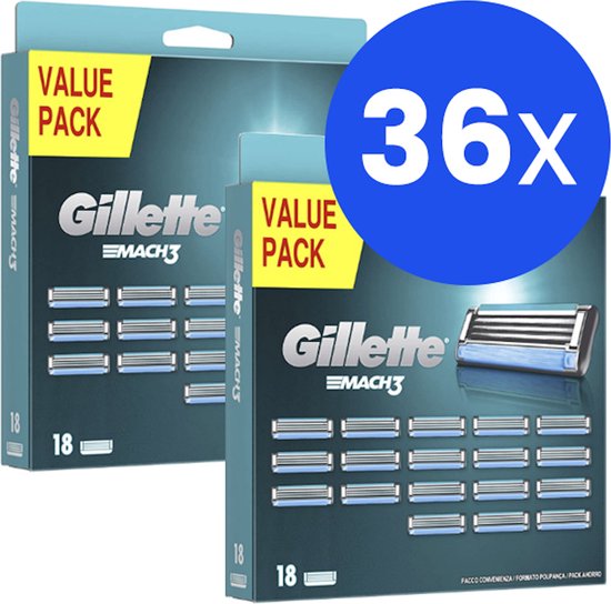 Gillette Mach3 Scheermesjes Voordeelverpakking - 36 stuks | Extra ...