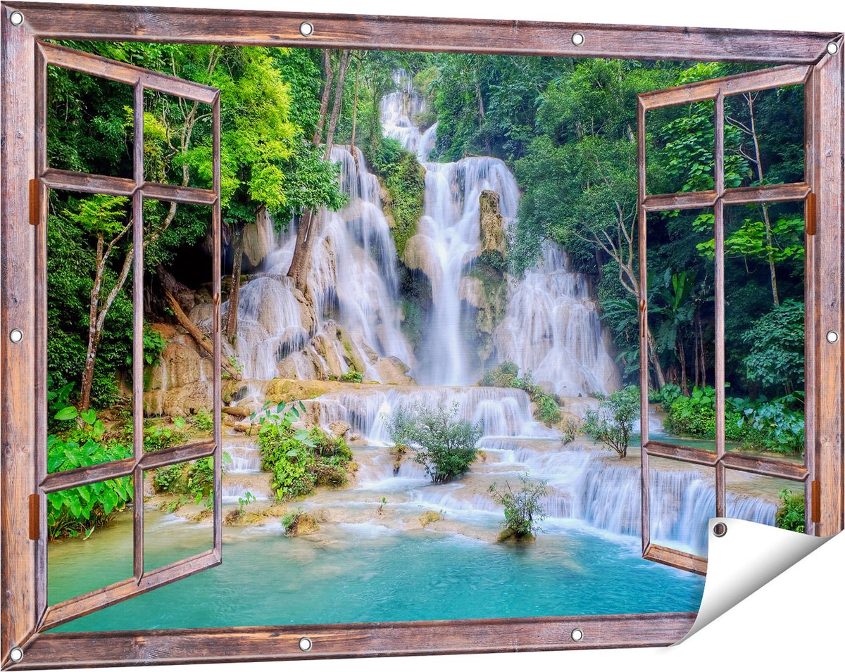 Gars Affiche de jardin Cascade transparente dans la nature tropicale ...