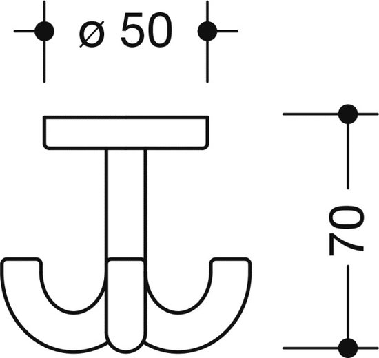 Hewi haak/kapstok drieweg Ø50mm mosterdgeel | bol.com