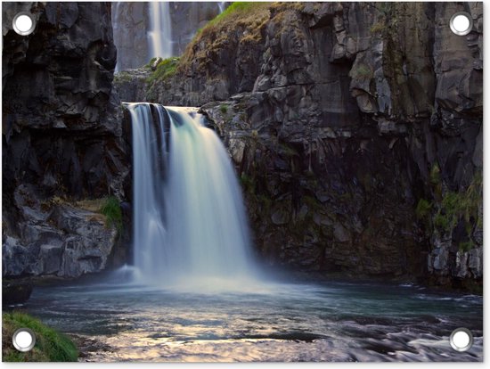 Tuinposter - Waterval - Rots - Stenen - Natuur - Water - 40x30 cm ...