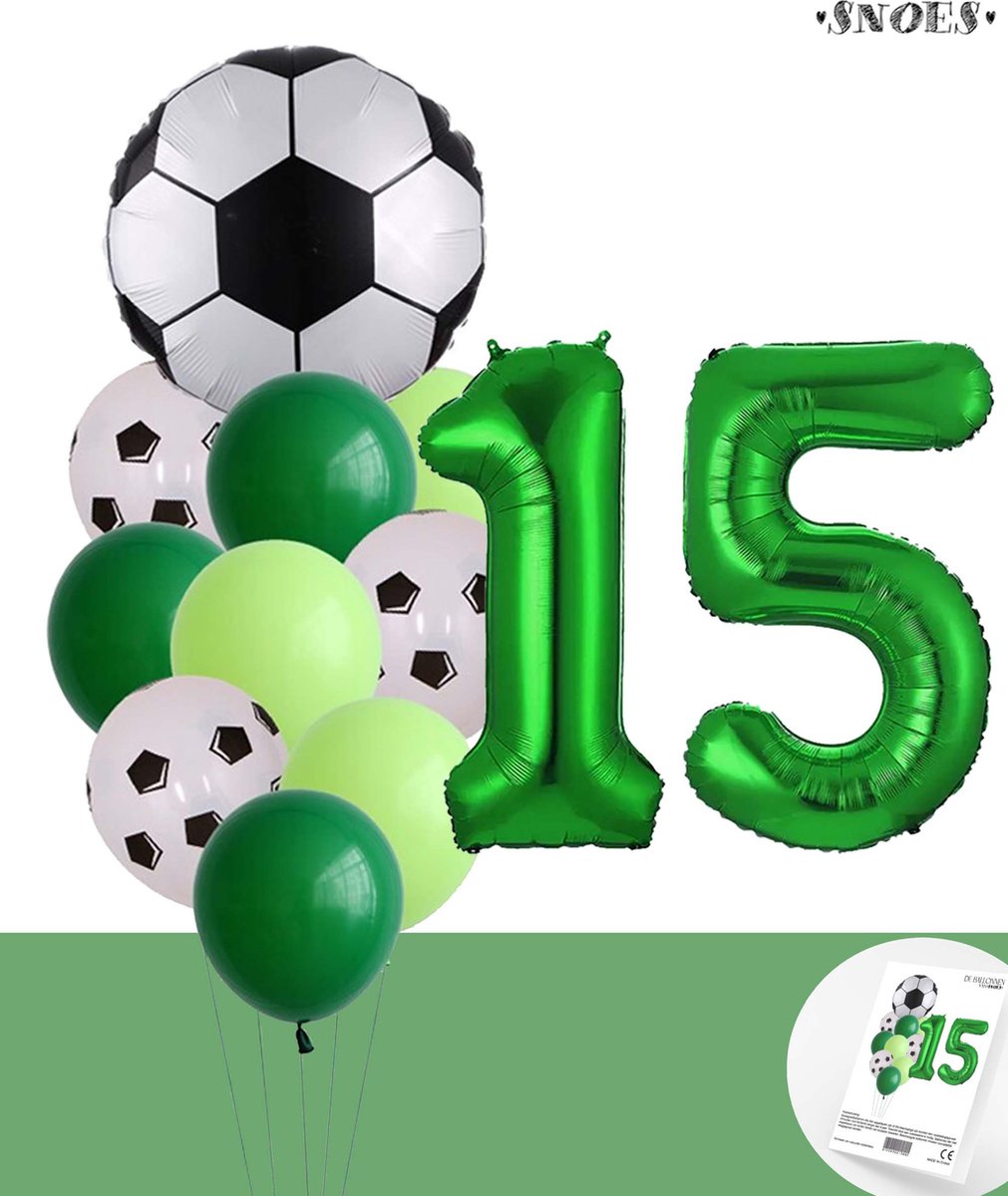 Voetbal Verjaardag * Ballonnen Set 15 Jaar * Hoera 15 Jaar * Jarig ...