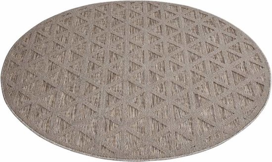 Flycarpets Caprenia Bruin Buitenkleed Rond - Vloerkleed Buiten ...