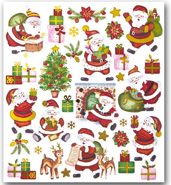 Luxe Stickervellen met Goudfolie Kerst - Kerststickers met Goudfolie ...