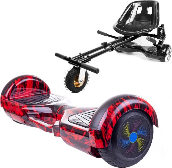 Pakket Hoverboard EV Flame Handle Met Hoverkart Zwart met Vering, 6.5 ...
