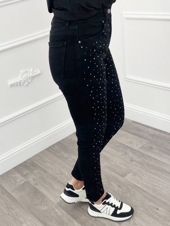 Stretch Jeans Strass Zwart | bol