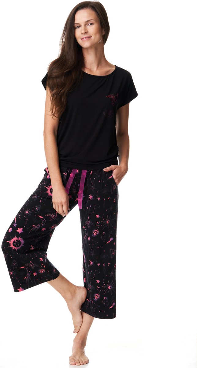 Key Pyjama Dames Volwassenen Bamboe Katoen | Korte Mouw Lange Broek ...