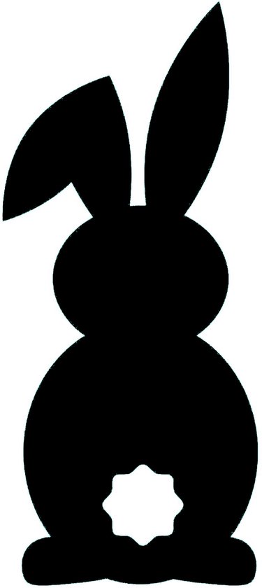 Paashaas met hangend oor - raamsticker - statisch - 65 cm hoog - 28 cm ...