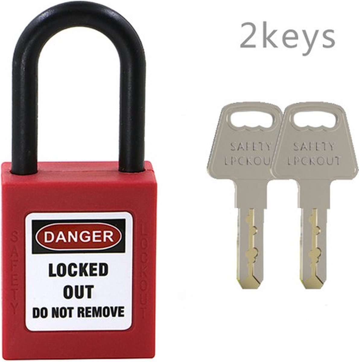 Veiligheid Lock-out Hangslot - Nylon 38mm beugel - Incl. 2 sleutels ...